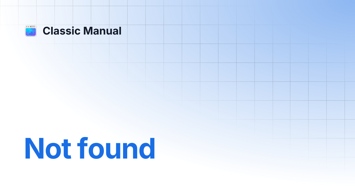 Upgrade Projects | Classic Manual