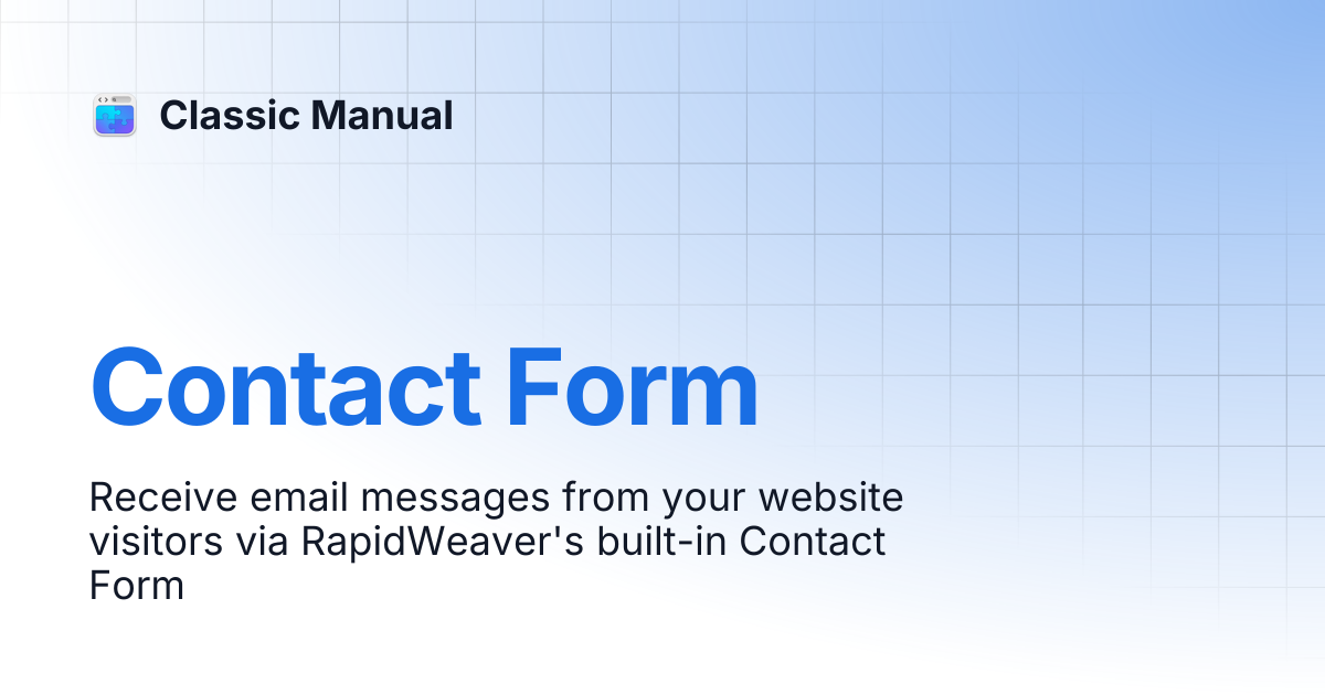 Contact Form | Classic Manual