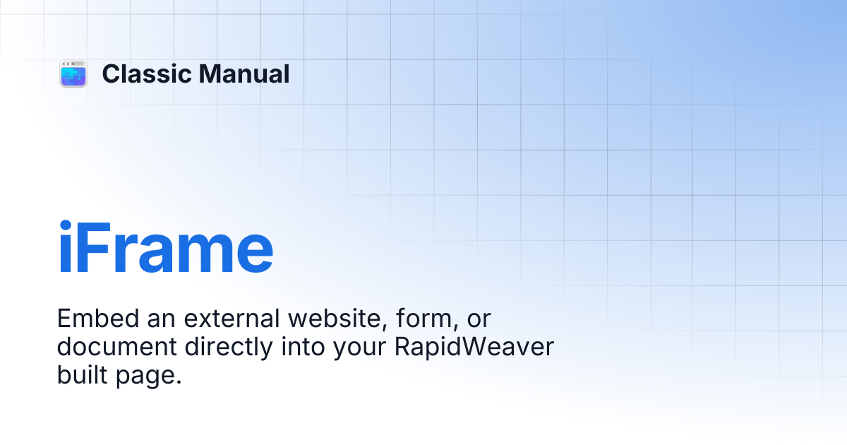 iFrame | Classic Manual